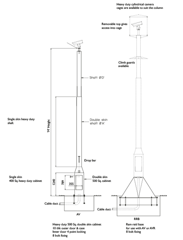 Vandal Resistant CCTV Columns | WEC Camera Mounting Solutions